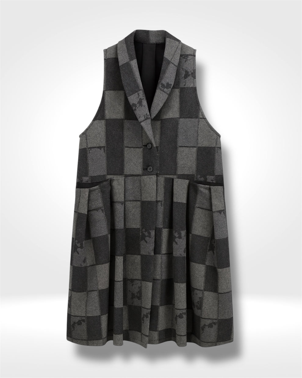 Italian Wool Checkered Sleeveless Coat – Coco Blush Boutique